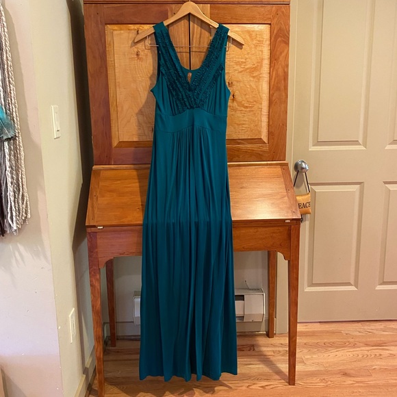 Gilli | Dresses | Maxi Ruffle Top Teal Dress | Poshmark